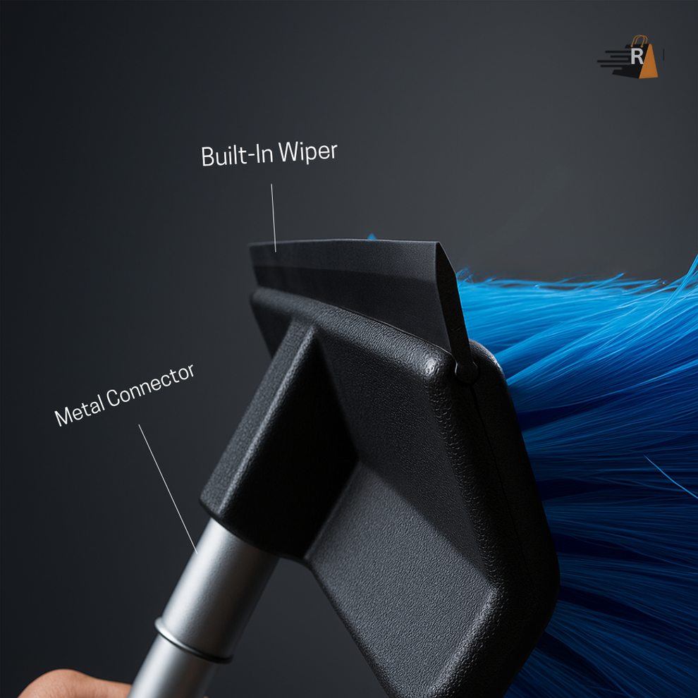 Rebell Mart Solar Panel Cleaning Brush with Water Inlet & Telescopic R